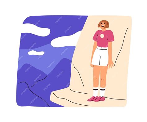 Premium Vector Fear Of Heights Acrophobia Concept Person In Danger