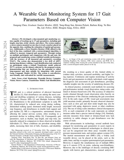 Pdf A Wearable Gait Monitoring System For 17 Gait Parameters Based On Computer Vision