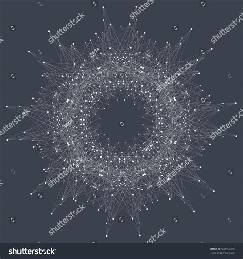 Fractal Element Compounds Lines Dots Big Stock Vector Royalty Free