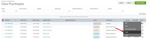How To Email A Purchase Order Unleashed Support