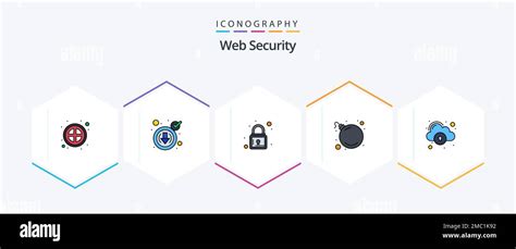 Web Security 25 Filledline Icon Pack Including Security Data Lock