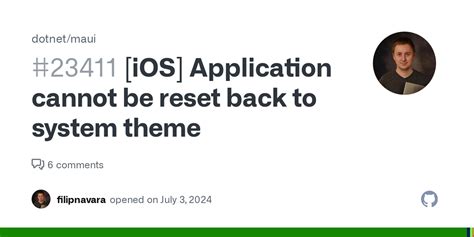 Ios Application Cannot Be Reset Back To System Theme · Issue 23411