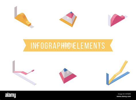Infografik Elemente Flachbild Isometrische Abbildungen Verschiedene
