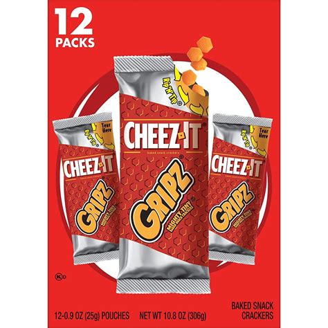 Cheez It Gripz Original Tiny Baked Snack Cheese Crackers 10 8oz Box