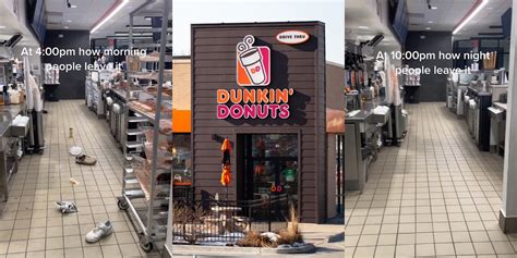 Dunkin Worker Shows Mess Left By Morning Shift Employees