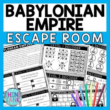 Babylonian Empire Escape Room Task Cards Reading Comprehension