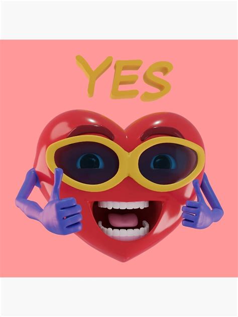 Red Heart Says Yes I Am A Human Heart Love Human Face Poster For