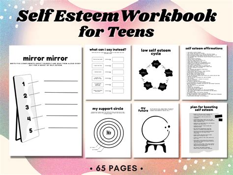 Self Esteem For Teens Worksheets Workbook Self Esteem Journal Low