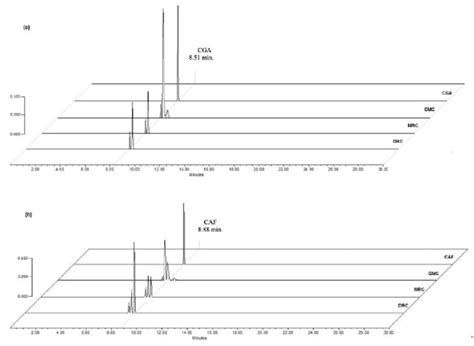 Chromatograms Of Hplc At λ 330 Nm Of A Cga Standard 25 µgml And