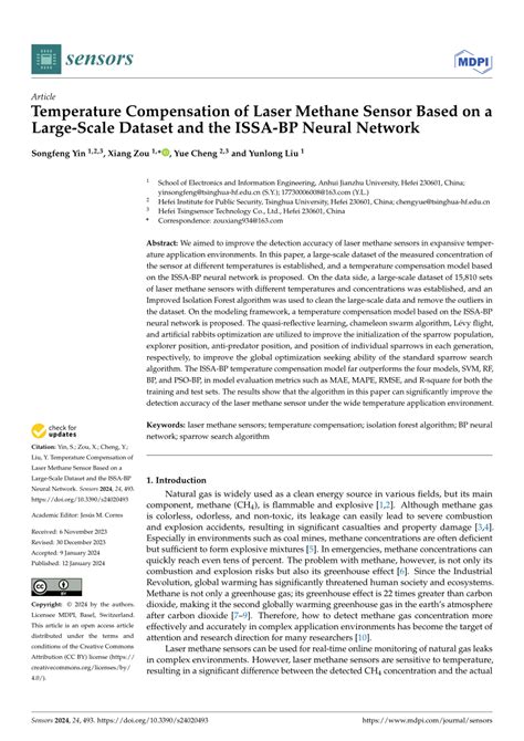 pdf temperature compensation of laser methane sensor based on a large