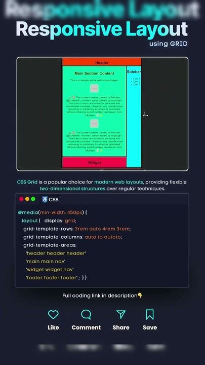 📐 design a responsive layout using css grid 💻🎨 shorts shortvideo