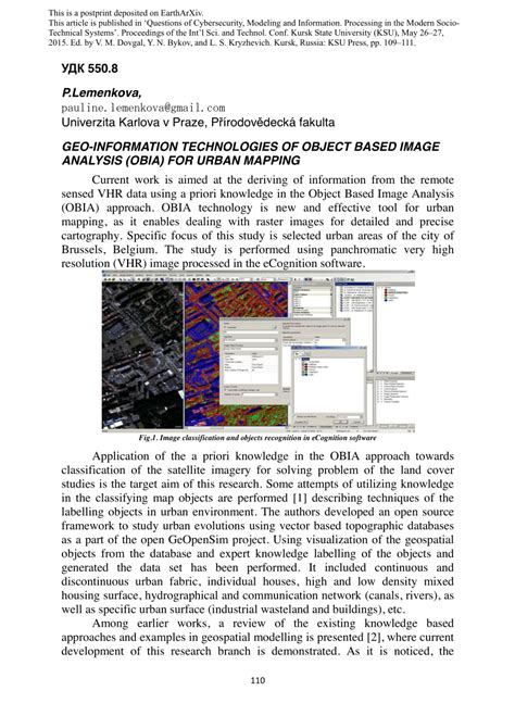 pdf geo information technologies of object based image analysis obia