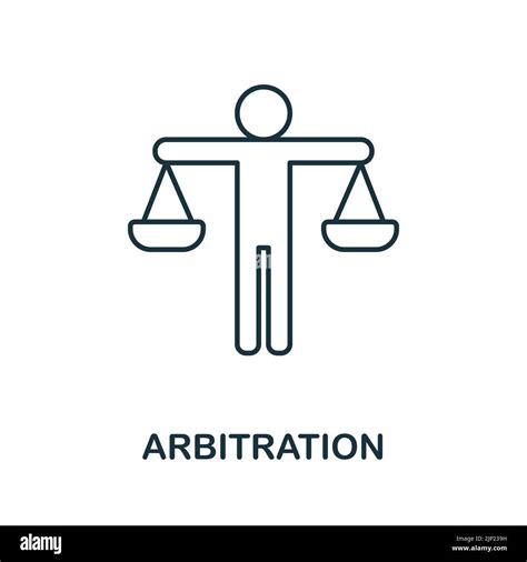 Arbitration Line Icon Monochrome Simple Arbitration Outline Icon For