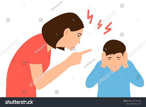 Mother Scolding Her Upset Son Mom Yelling At Royalty Free Stock