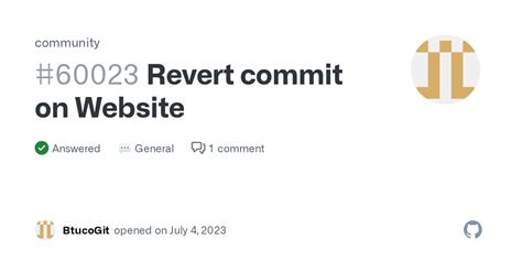 Revert Commit On Website Community Discussion Github