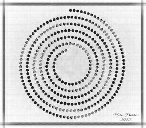 Calendário Lunar 2025 Fases Da Lua Em Espiral Foto Premium