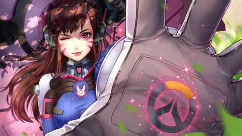 Tapety Při Pohledu Na Diváka D Va Overwatch Růžové Oči Pc Herní