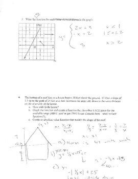 Piecewise Function Applications And Solutions TPT
