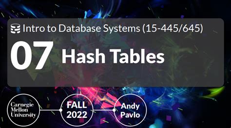 Lecture Number 07 Hash Tables Rknfish
