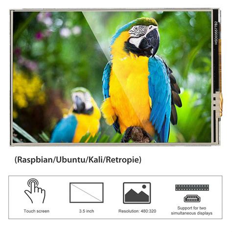 จอภาพระบบสัมผัส 35 นิ้ว 480x320 จุด Raspberry Pi Lcd Tft Touch Screen