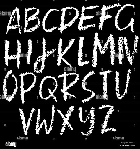 Chalk Textured Font Grunge Script On Chalkboard Vector Calligraphy Illustration Stock Vector