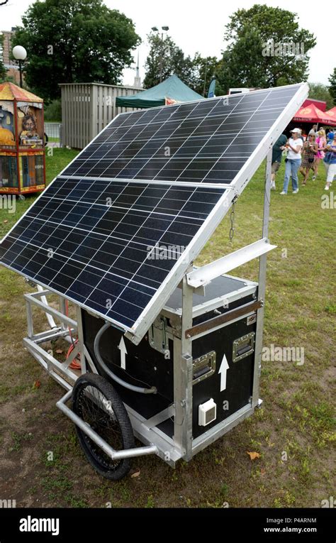 Solar Panel And Battery For Collecting Renewable Electricity From The Sun At Loring Park Tour De