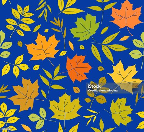 紅葉のシームレスな背景青ベクトル イラストレーションのベクターアート素材や画像を多数ご用意 イラストレーション オレンジ色 カラー