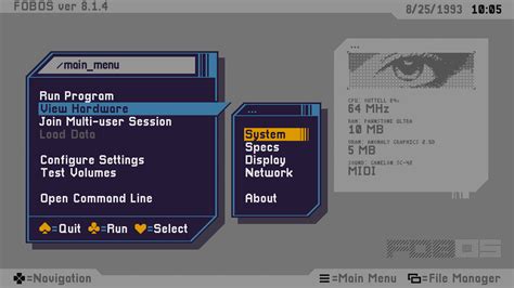 Vintage Computer Game Menu