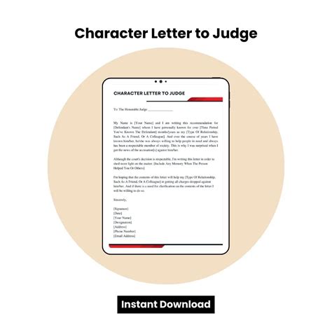 Character Letter To Judge Sample Template In Pdf And Word
