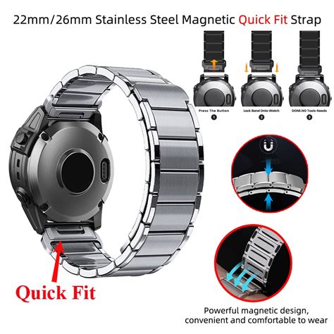22mm 26mm Dây đeo từ tính bằng thép không gỉ chất lượng cao Kim loại Dễ