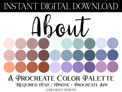 Procreate Color Palette Bundle Pack VOL Set Digital Art Goth Retro Vintage Boho Yellow