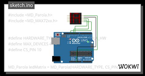 Text On Matrix8by8 Atpdnc11 Wokwi Esp32 Stm32 Arduino Simulator