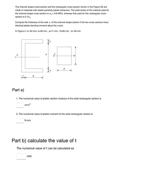 The Channel Shape Cross Section And The Rectangular Chegg