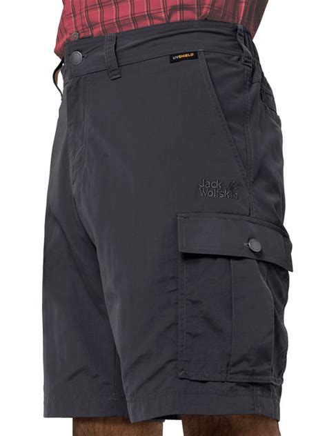 Jack Wolfskin Mens Canyon Cargo Shorts Asphalt Supplex Nylon Shorts