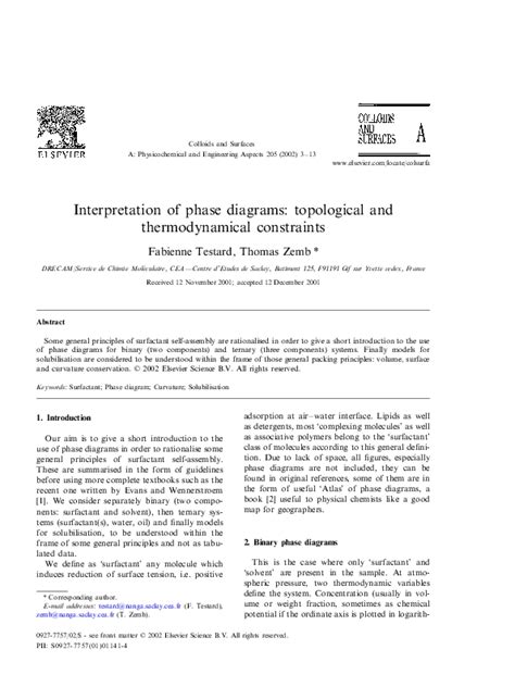 Pdf Interpretation Of Phase Diagrams Topological And Thermodynamical Constraints