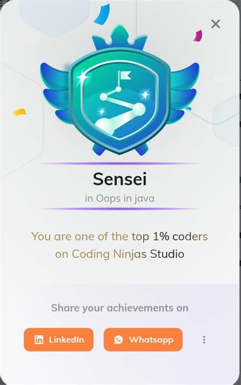 vishwajeet kumar on linkedin i earned a new badge sensei in oops in