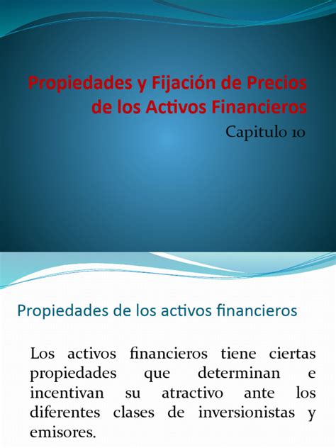 Clase No 3 Propiedades Y Fijación De Precios De Los Activos Capt 10