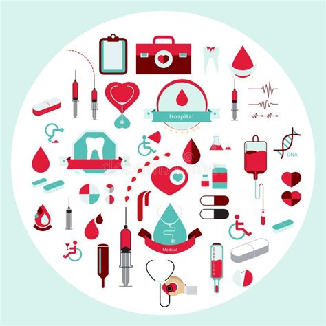 Medische Vlakke Pictogramstijl Vector Illustratie Vector Illustratie