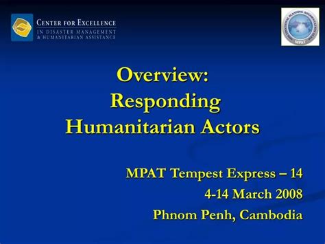Ppt Overview Responding Humanitarian Actors Powerpoint Presentation