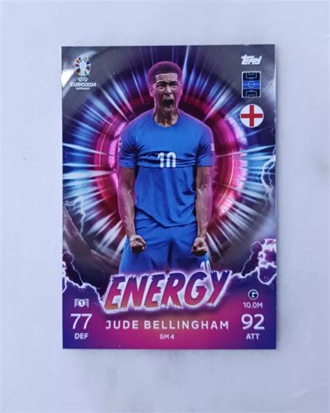 JUDE BELLINGHAM TOPPS Match Attax Uefa Euro 2024 Energy Card Gm4 9 79