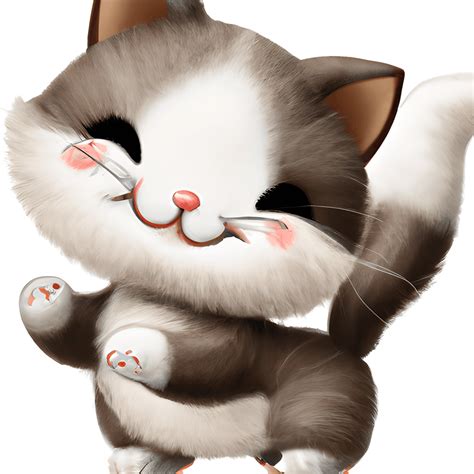D Schattige Vrolijke Schattige Kat Voor Het Hele Lichaam Clipart Met