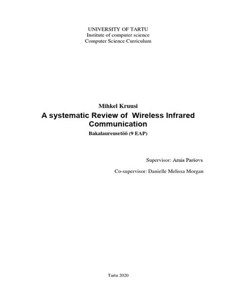 A Systematic Review Of Wireless Infrared Communication Pdf Infrared Electromagnetic Spectrum