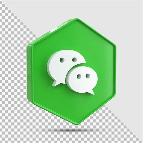 Wechat 3d 소셜 미디어 아이콘 다채로운 광택 3d 아이콘 개념 구성에 대 한 3d 렌더링 프리미엄 Psd 파일