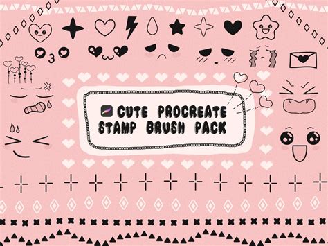 Cute Procreate Brush Pack Doodle Procreate Stamps Kawaii Procreate Brushes Cute Faces Emoji Fun