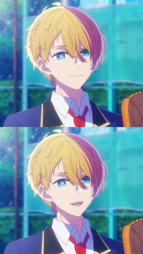 Two Anime Characters With Blonde Hair And Blue Eyes One Wearing A Suit And Tie
