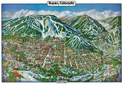 Co Aspen Aspen Colorado Winter The Old Map Gallery