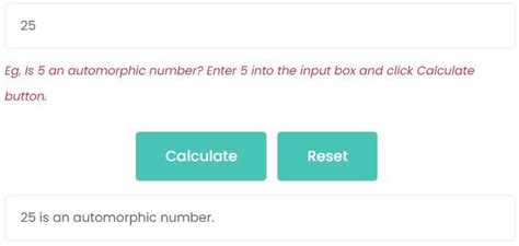 Is 25 An Automorphic Number Positive Numbers Calculator Numbers