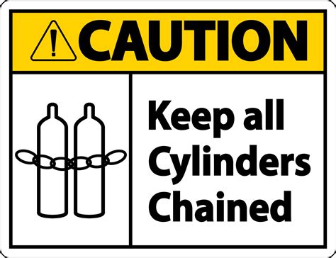 Caution Keep All Cylinders Chained Symbol Sign On White Background Vector Art At Vecteezy