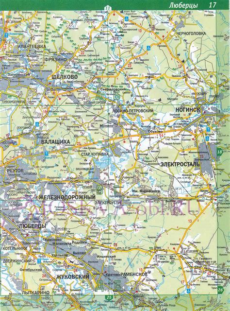 Карта Ногинского района Московской области Подробная крупномасштабная
