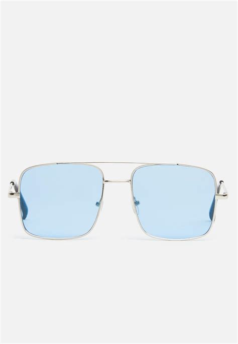 Square Aviator Sunglasses Gunmetallight Blue Superbalist Eyewear
